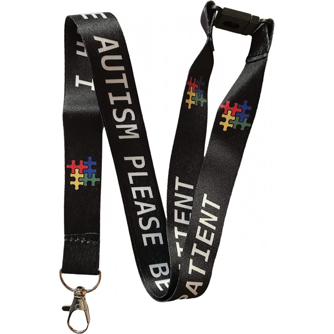 Black Autism - Please Be Patient Lanyard