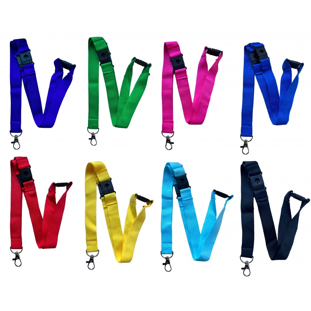 20mm Plain Lanyard With 3 Point Safety Breakaway