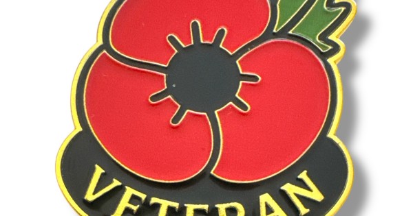 Poppy Memorial Pin Badge, Remembrance Day, Veteran