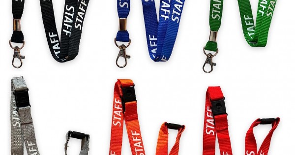 15mm Colourful STAFF Printed Neck Lanyard With 3 Point (Triple) Safety ...