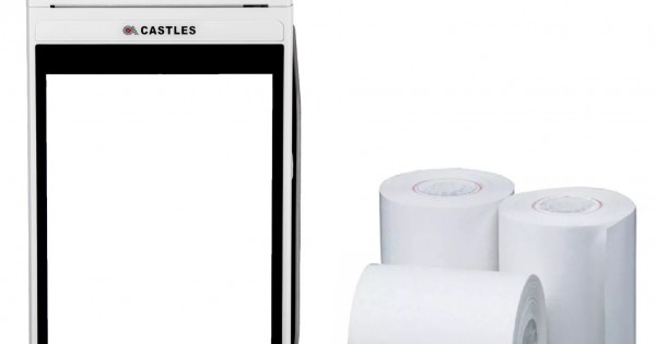 Replacement Receipt Paper for Castles Saturn 1000 Payment Device , 20 Rolls