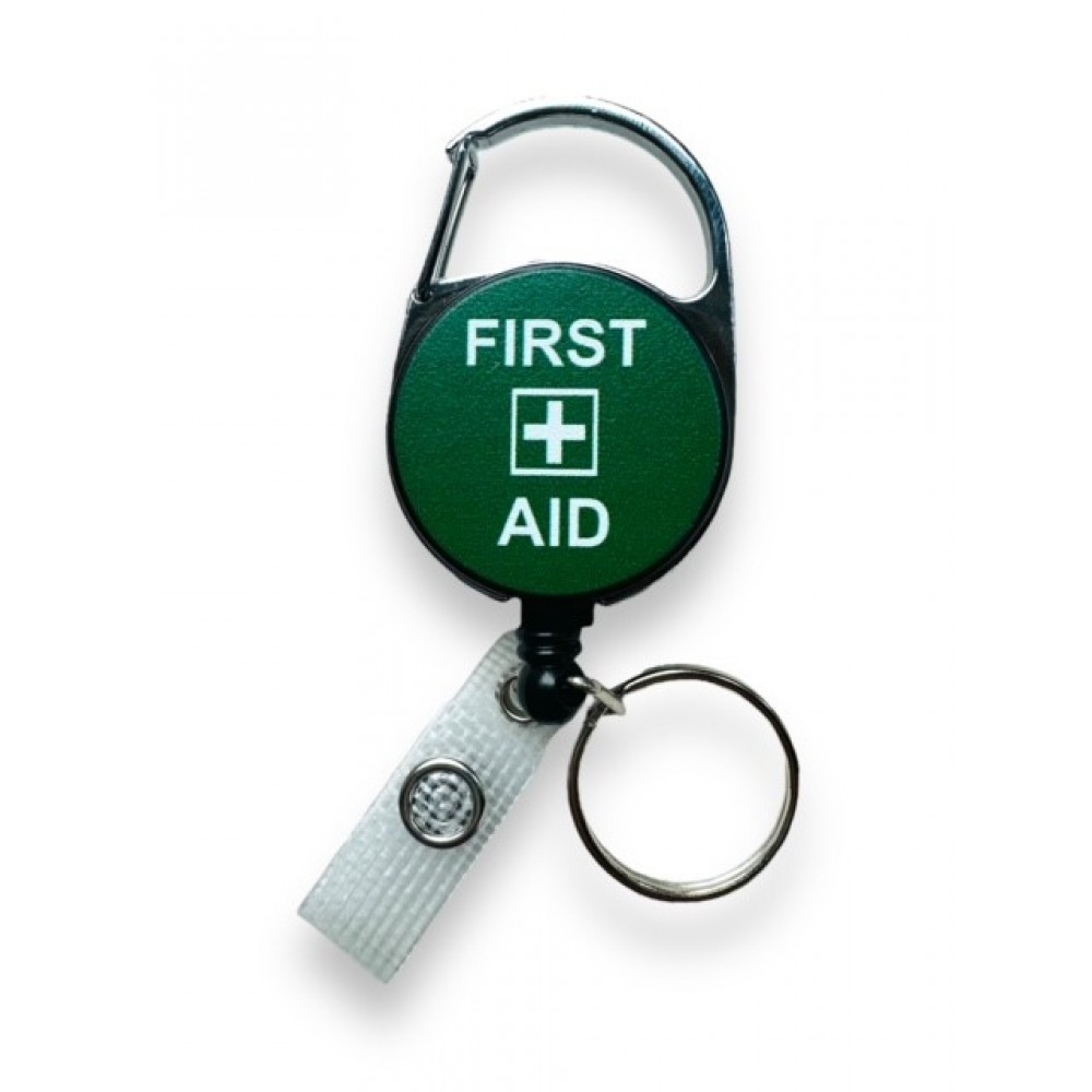 First Aid Retractable Badge Reel With Belt Clip