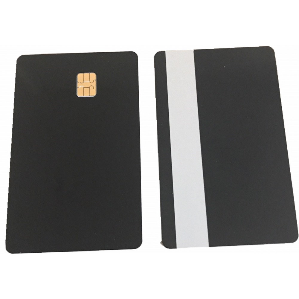 SLE4442 Cards With Silver Magstripe, Black , 100 Pack