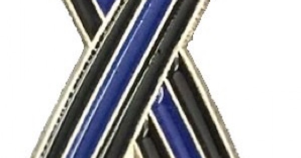 Thin Blue Line Ribbon Pin Badge
